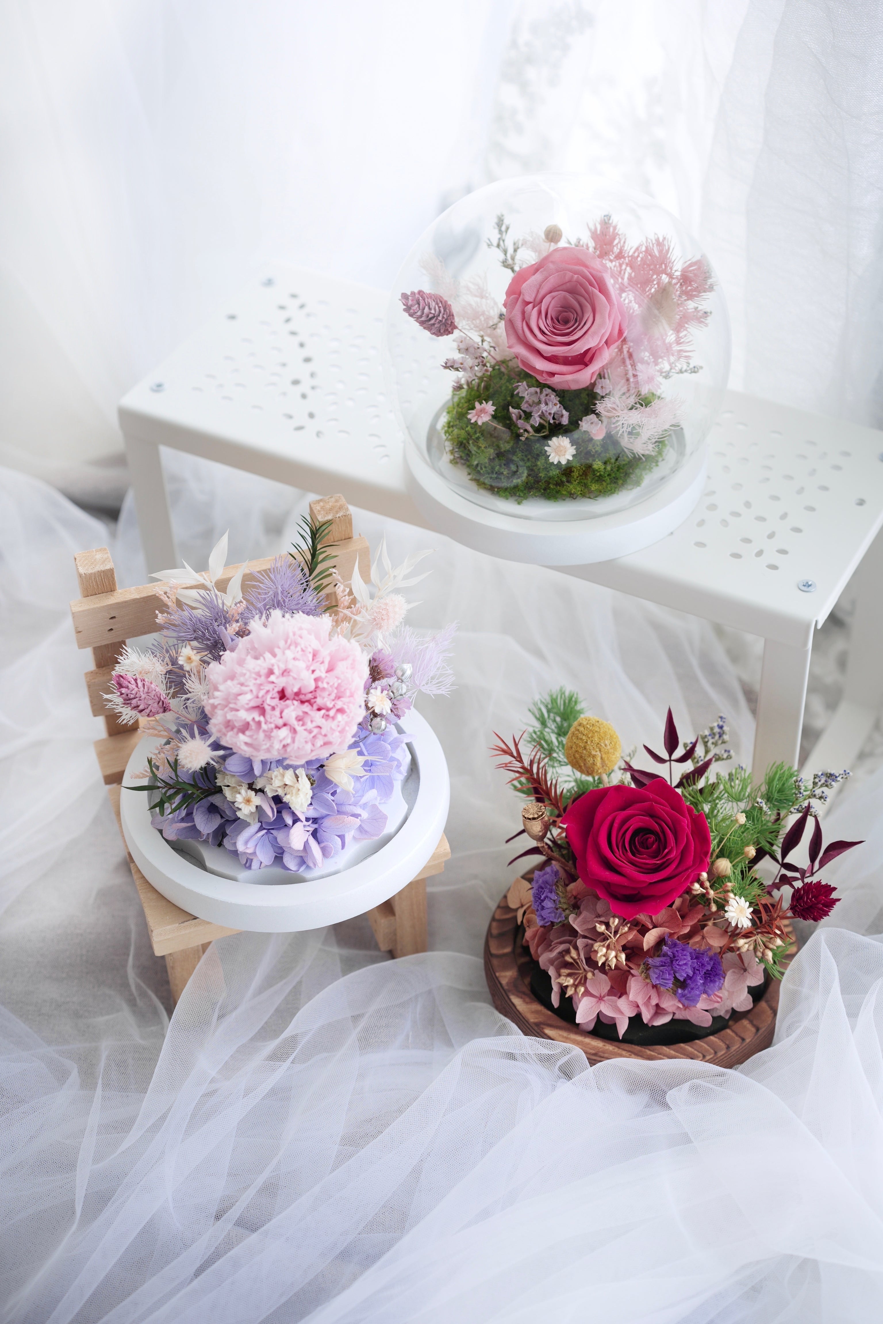 Handmade Preserved Flowers Dome