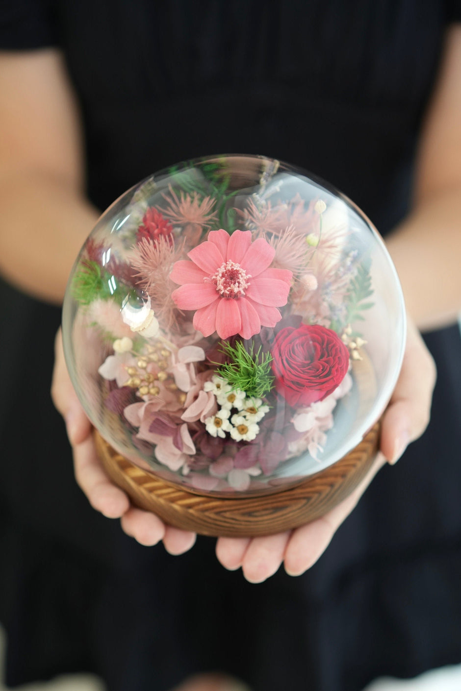 Handmade Preserved Flowers Dome