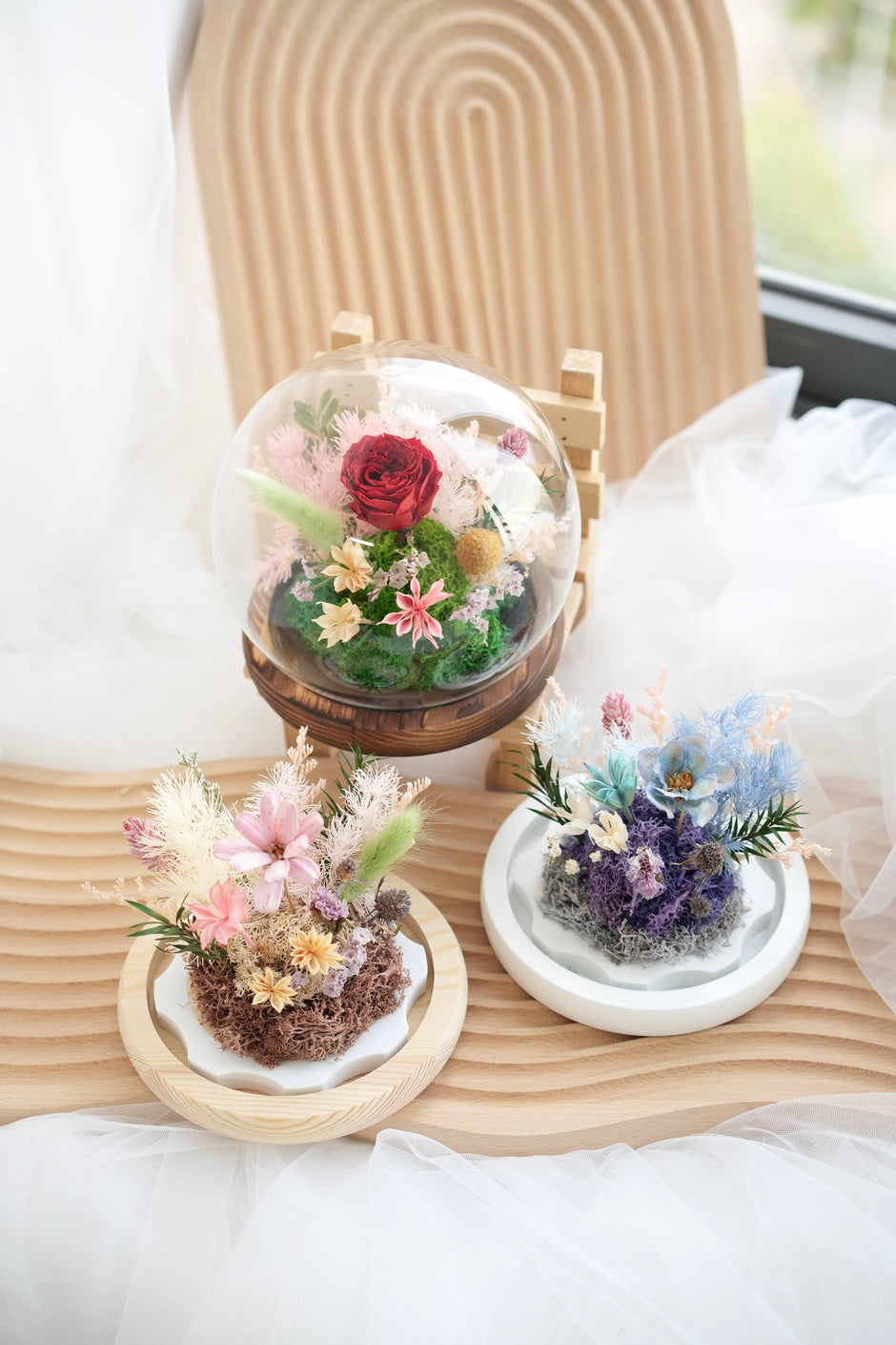Handmade Preserved Flowers Dome