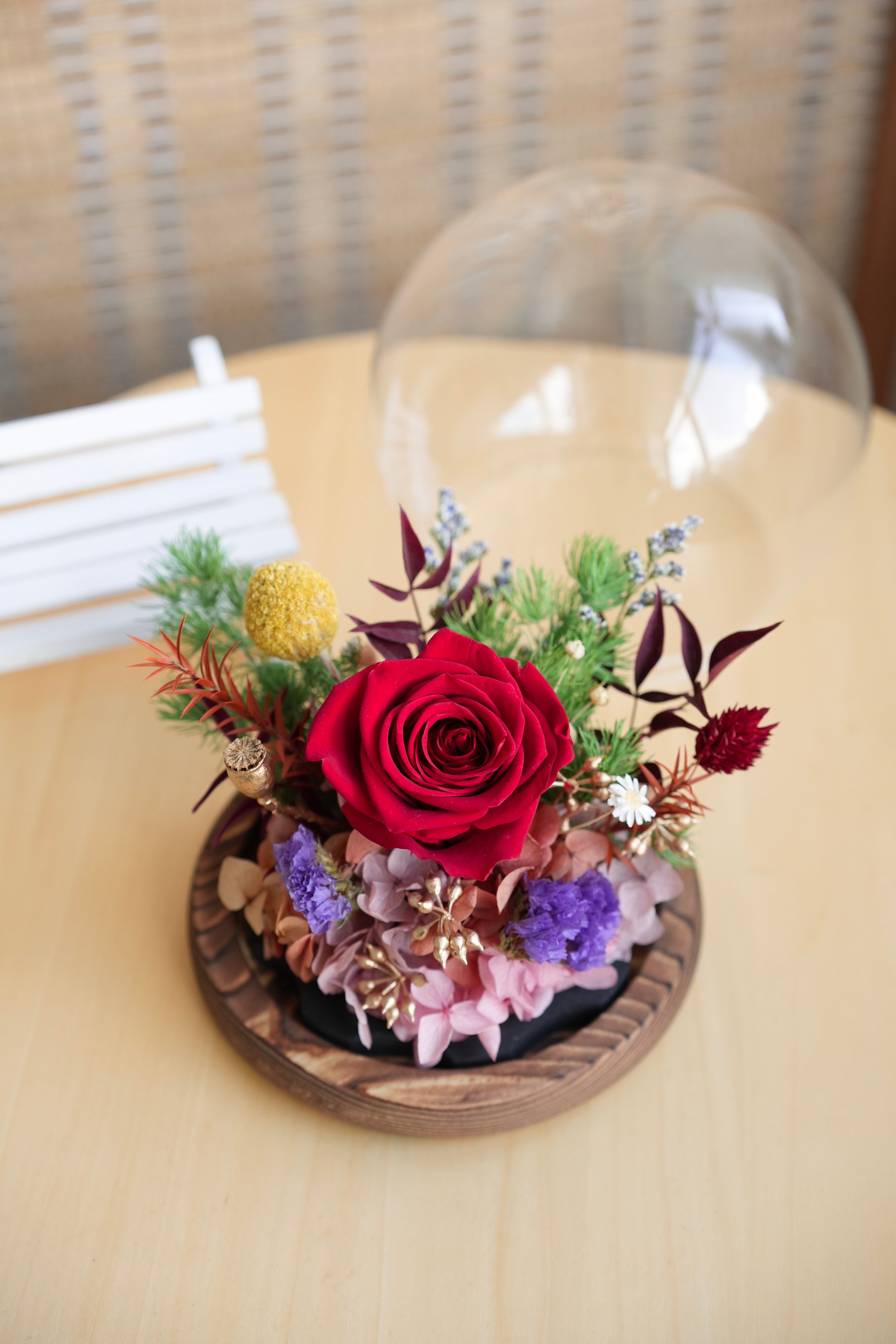 Handmade Preserved Flowers Dome